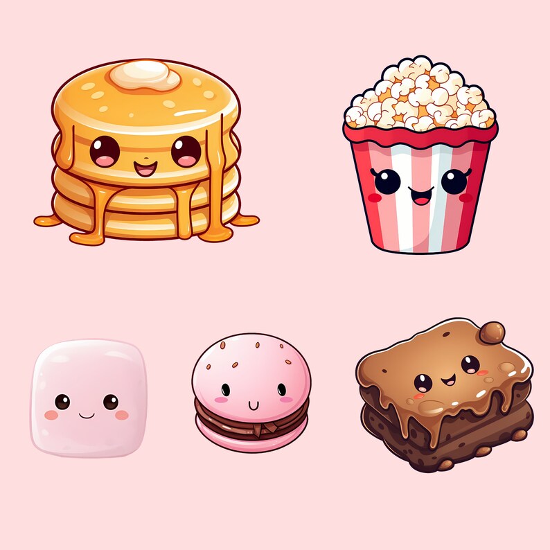 Sweet Food Clipart Cute Snack Sweet Kawaii Food Candy Clipart Kawaii ...