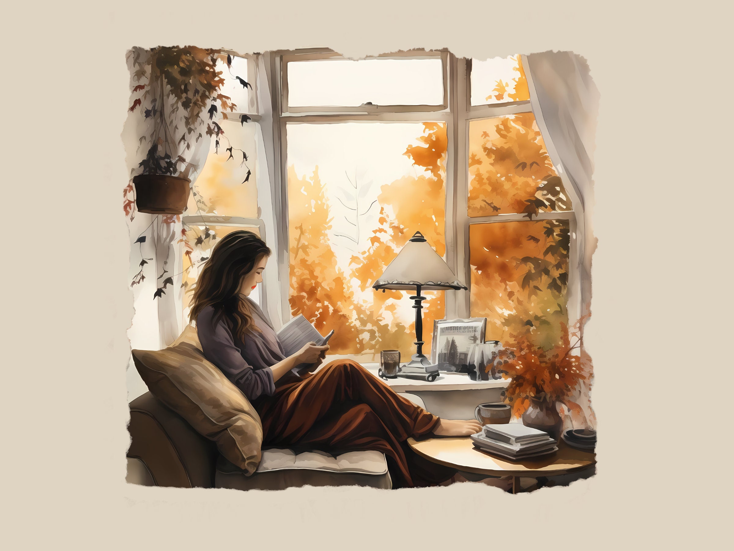 Cozy Fall Scenery Clipart, Autumn, Transparent Background PNG ...