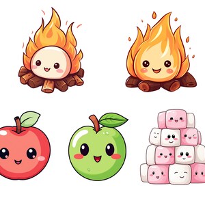 Kawaii Fall Clipart, PNG, Transparent Clipart, Commercial Use, Autumn ...