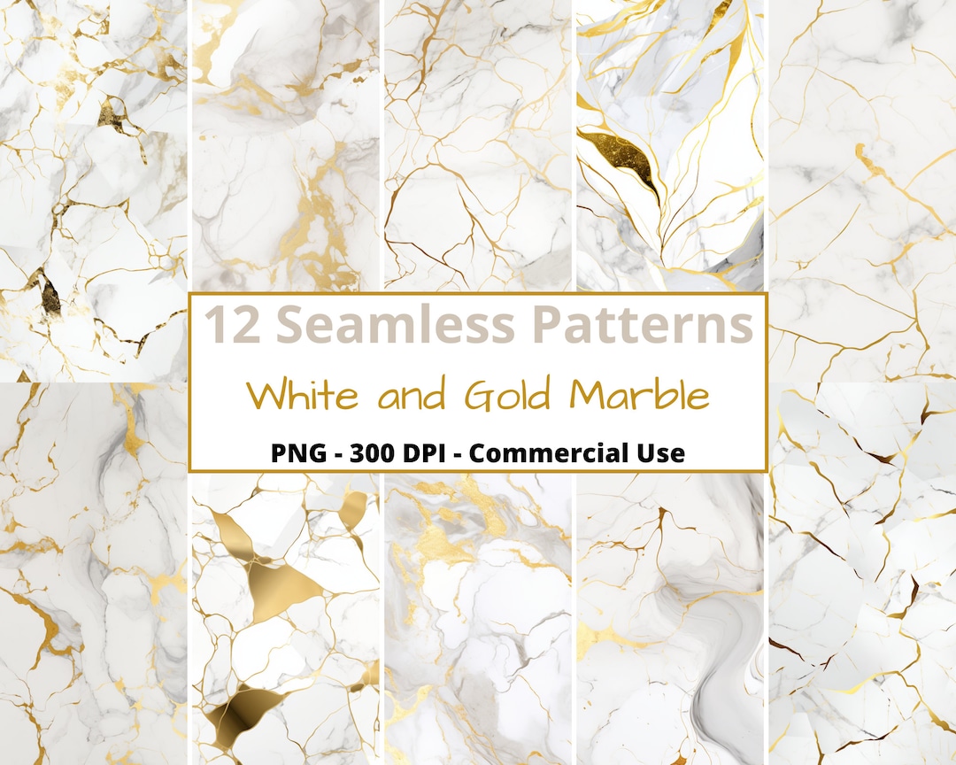 Marble Patterns White and Gold Marble Repeating Pattern Seamless Marble ...