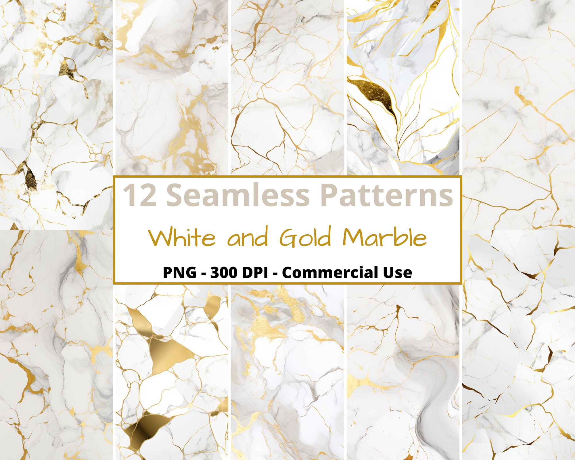 Marble Patterns White and Gold Marble Repeating Pattern Seamless Marble ...