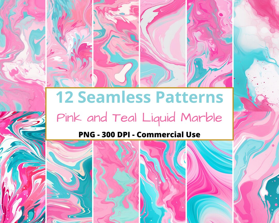 Marble Patterns Pink and Teal Marble Repeating Pattern Seamless Marble ...