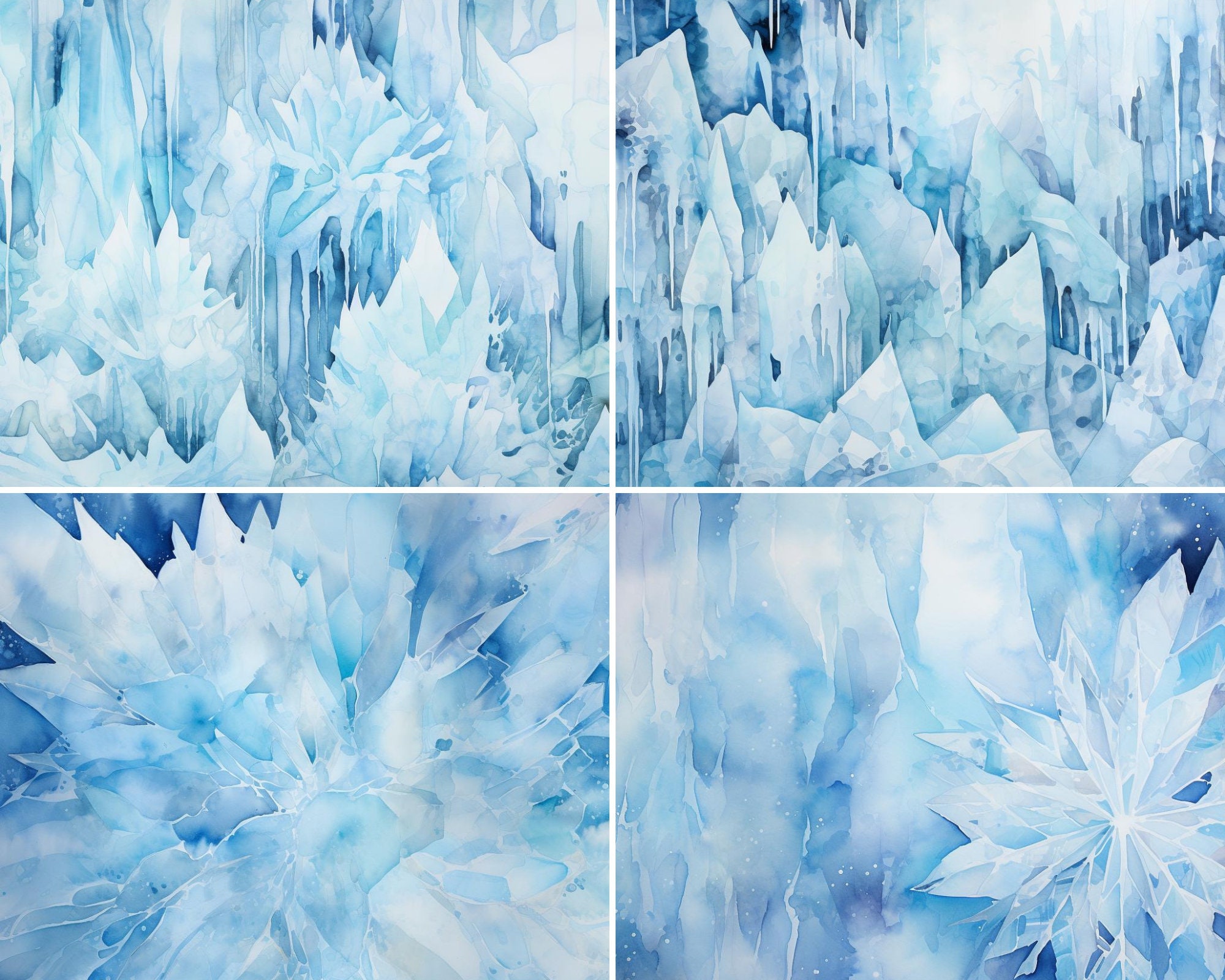 Ice Crystals Backdrops, Frozen, Ice Backgrounds, PNG, Commercial Use - Etsy