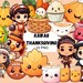 Kawaii Thanksgiving Clipart, PNG, Transparent Clipart, Commercial Use ...