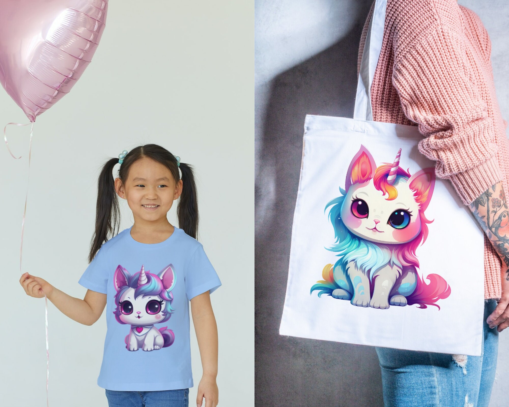 Unicorn Cats Clipart Rainbow Unicorn Kitten Transparent Background PNG ...
