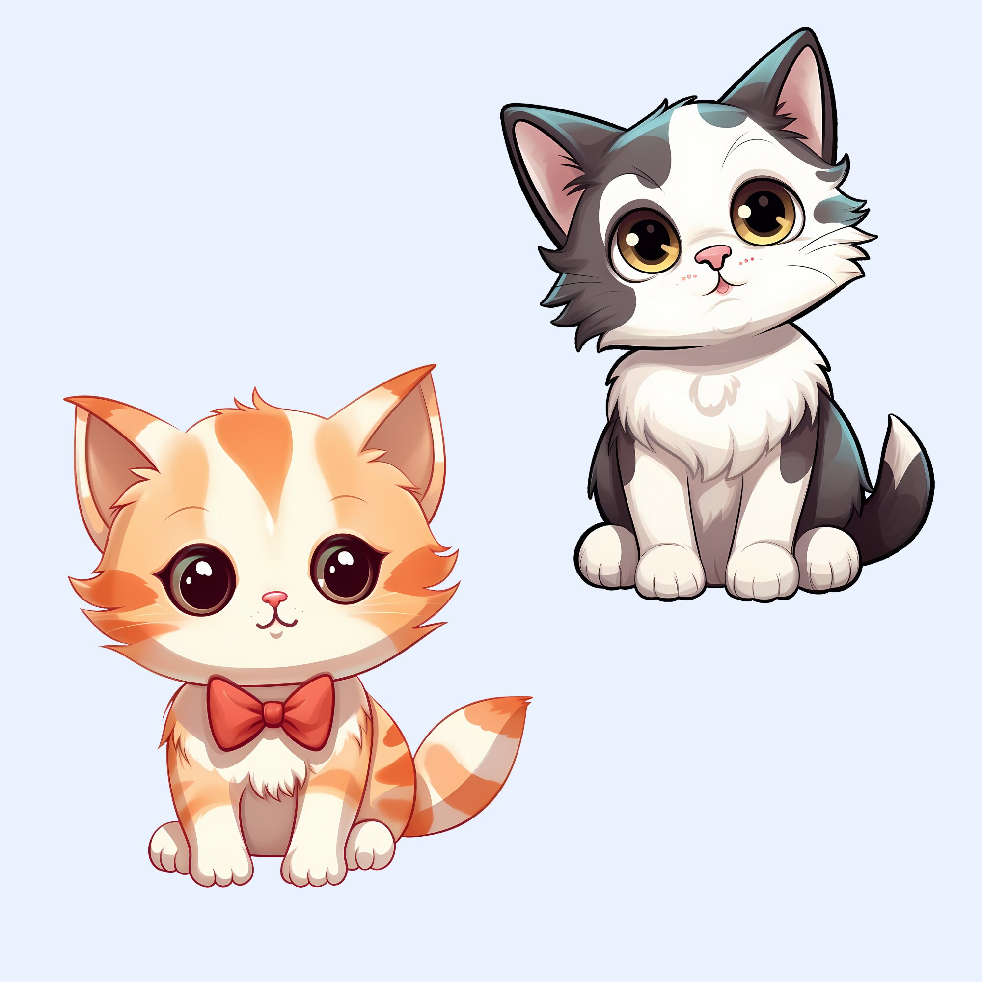 Cute Kittens Clipart Kawaii Cat PNG Kitten Sticker Cat Tshirt Kid T ...