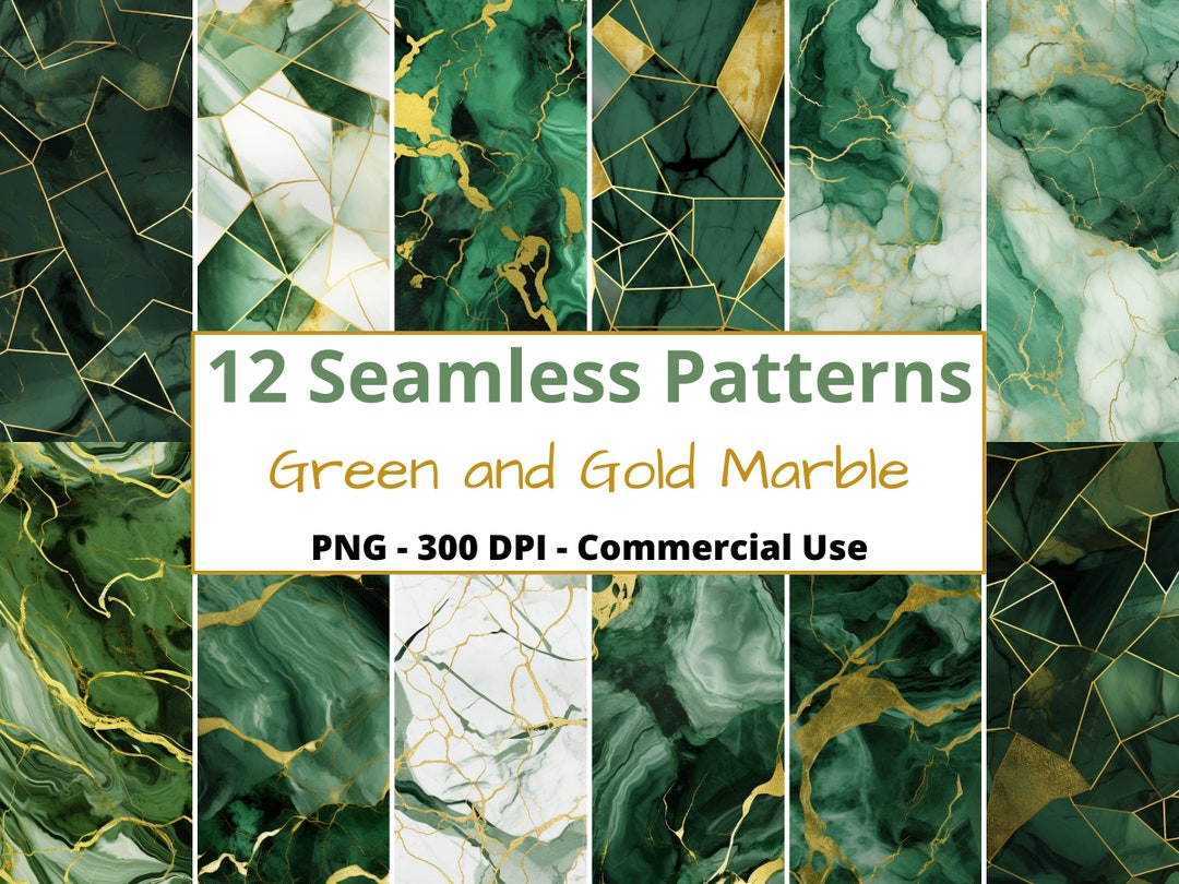 Marble Patterns Green and Gold Marble Repeating Pattern Seamless Marble ...