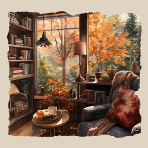 Cozy Fall Scenery Clipart, Autumn, Transparent Background PNG ...