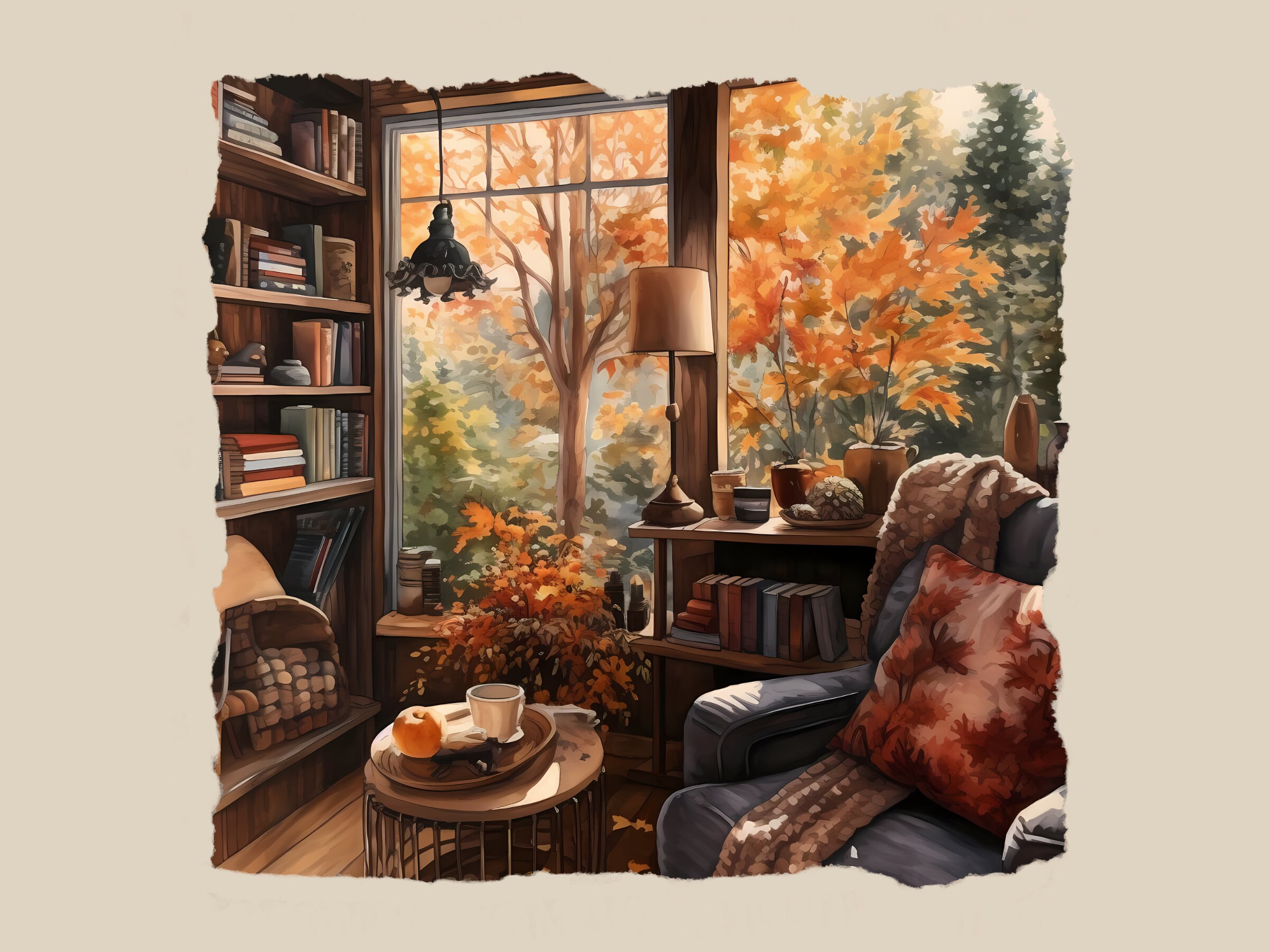 Cozy Fall Scenery Clipart, Autumn, Transparent Background PNG ...