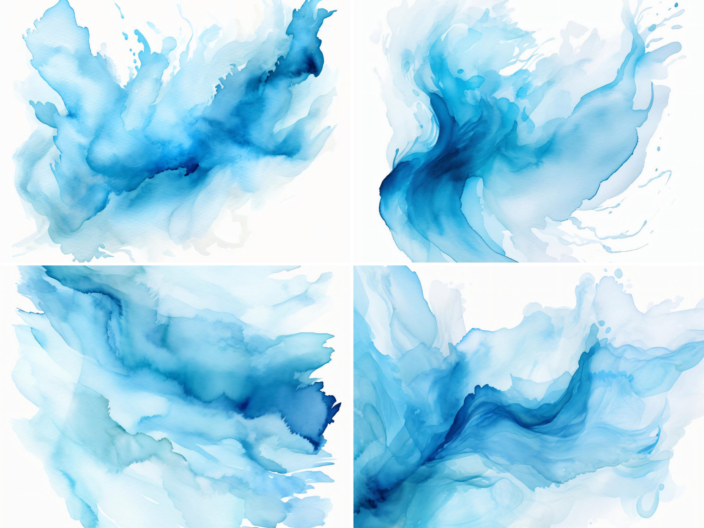 Blue Watercolors Backdrops, Digital Paper, JPG, Scrapbook Paper ...