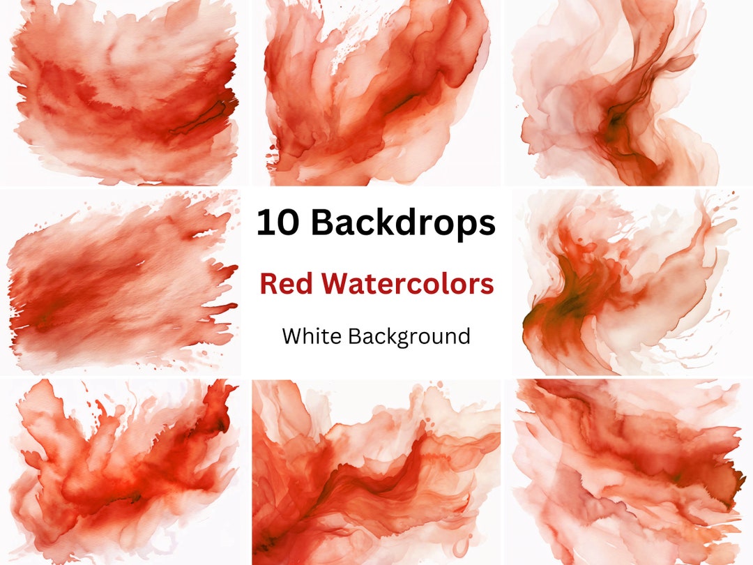 Red Watercolors Backdrops, Digital Paper, JPG, Scrapbook Paper ...