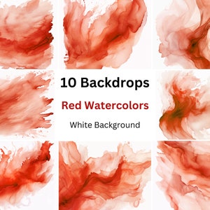 Red Watercolors Backdrops, Digital Paper, JPG, Scrapbook Paper ...