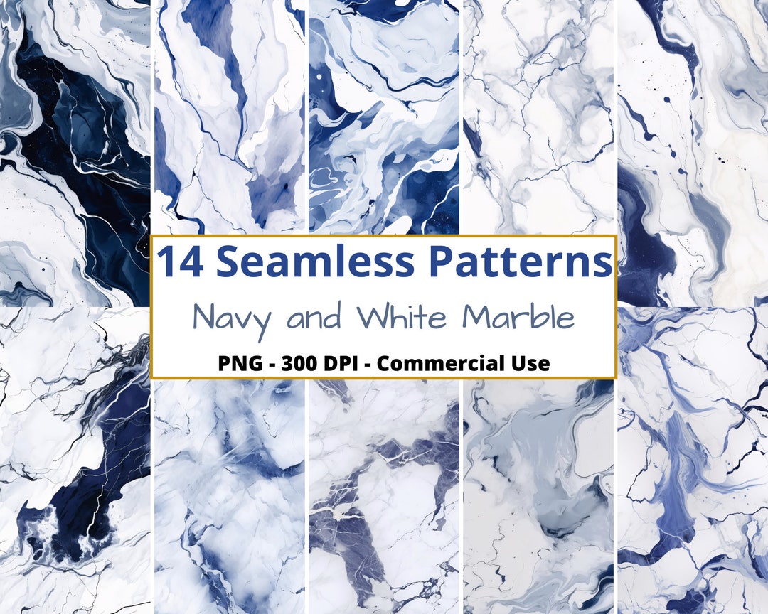 Marble Patterns Navy and White Marble Repeating Pattern Seamless Marble ...