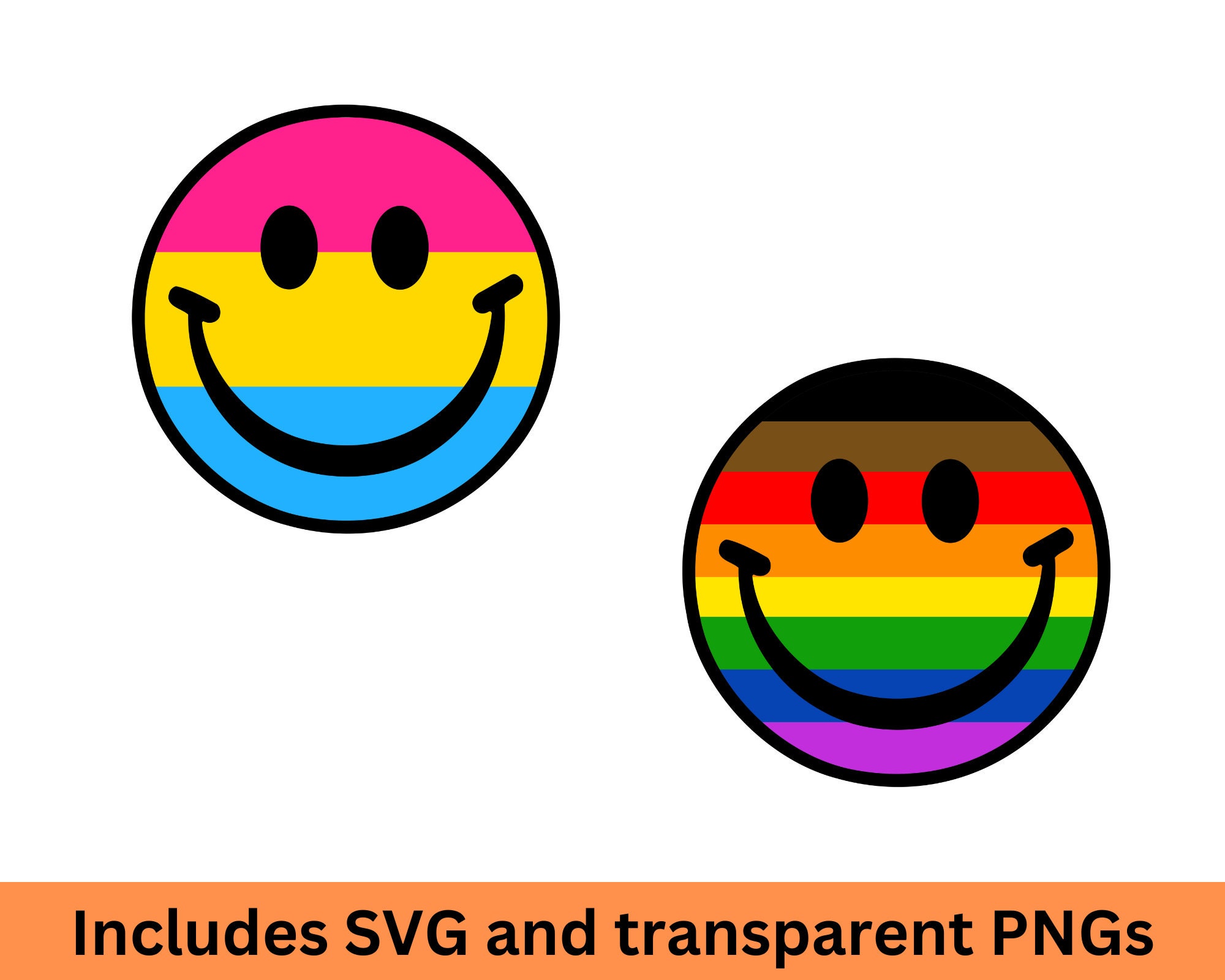 Retro Smiley Faces Pride SVG and PNG Vintage Smiley Commercial Use - Etsy