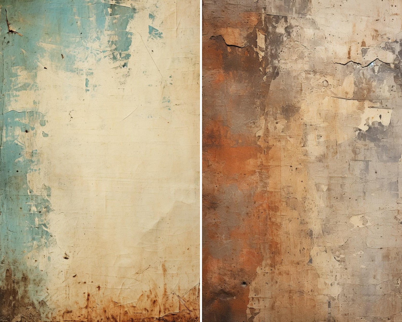 Old Distressed Paper Textures, Digital, Vintage Paper, Antique Paper ...