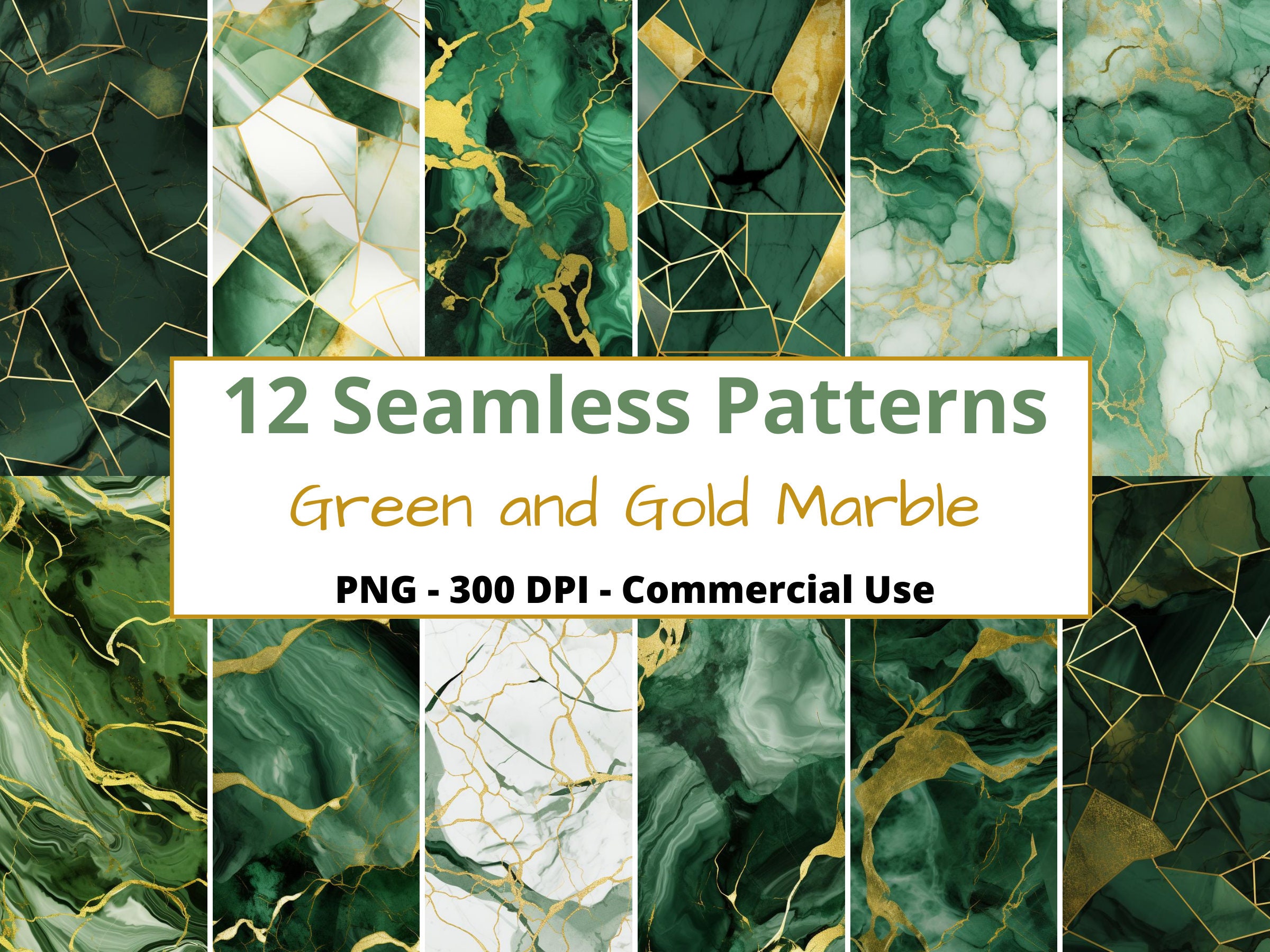 Marble Patterns Green and Gold Marble Repeating Pattern Seamless Marble ...