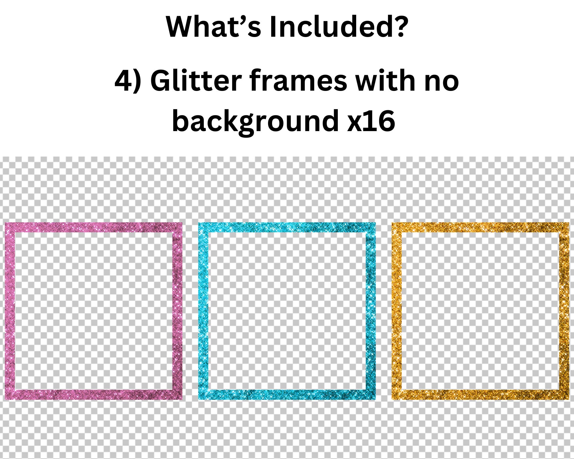 Glitter Frames, Digital Paper, PNG, Commercial Use, Sequins Backdrops ...