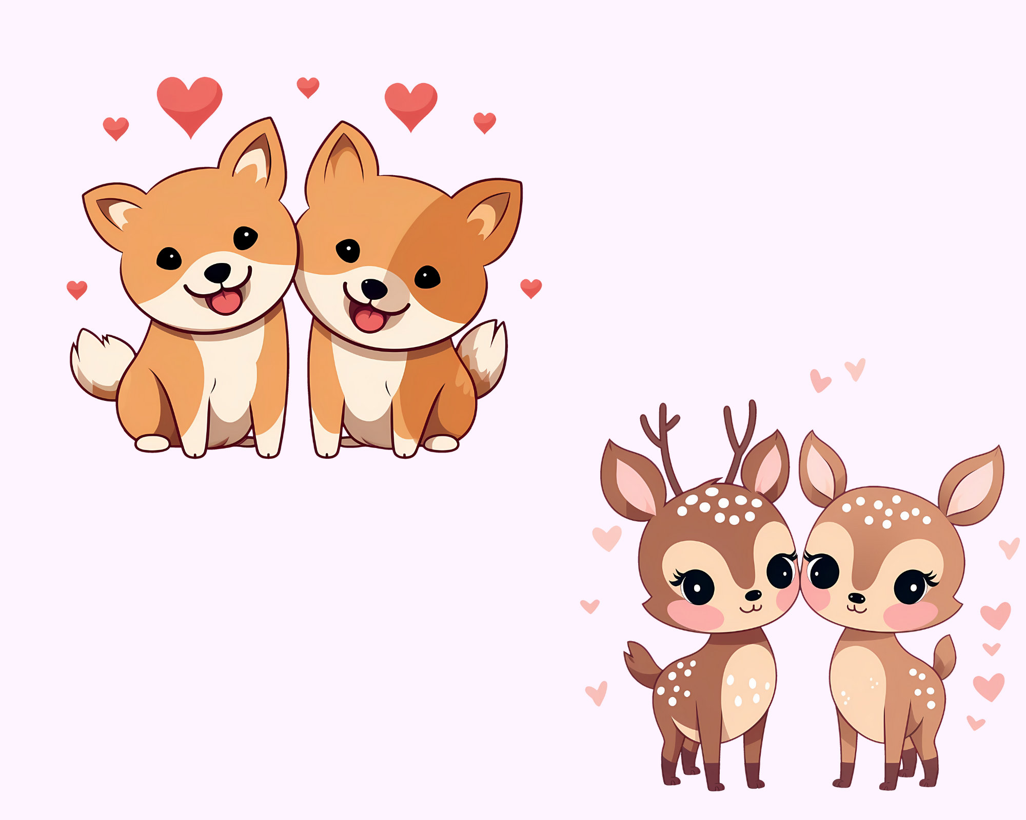 Valentine's Day Clipart Animals in Love Png Cute Animals Stickers ...