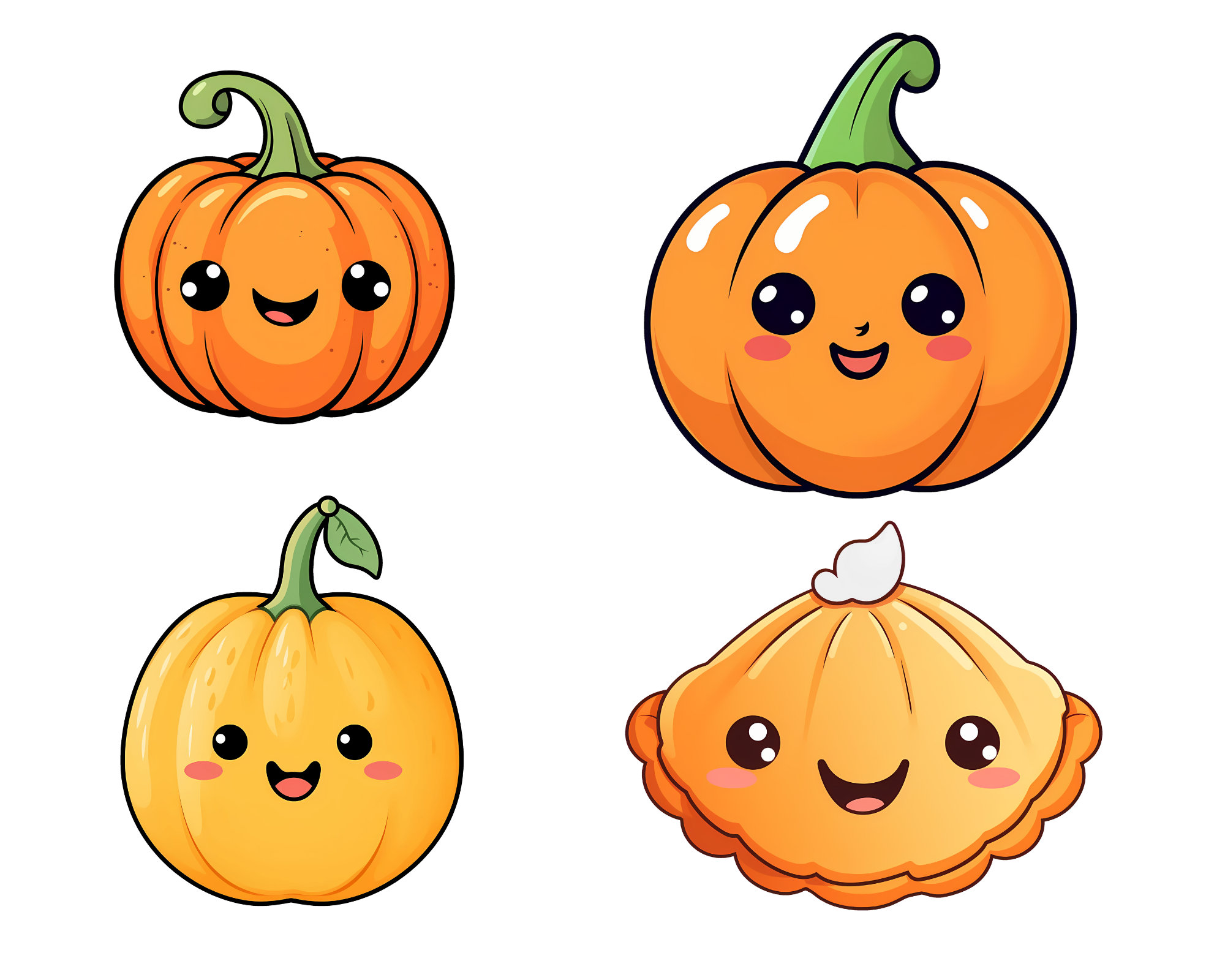 Kawaii Thanksgiving Clipart, PNG, Transparent Clipart, Commercial Use ...