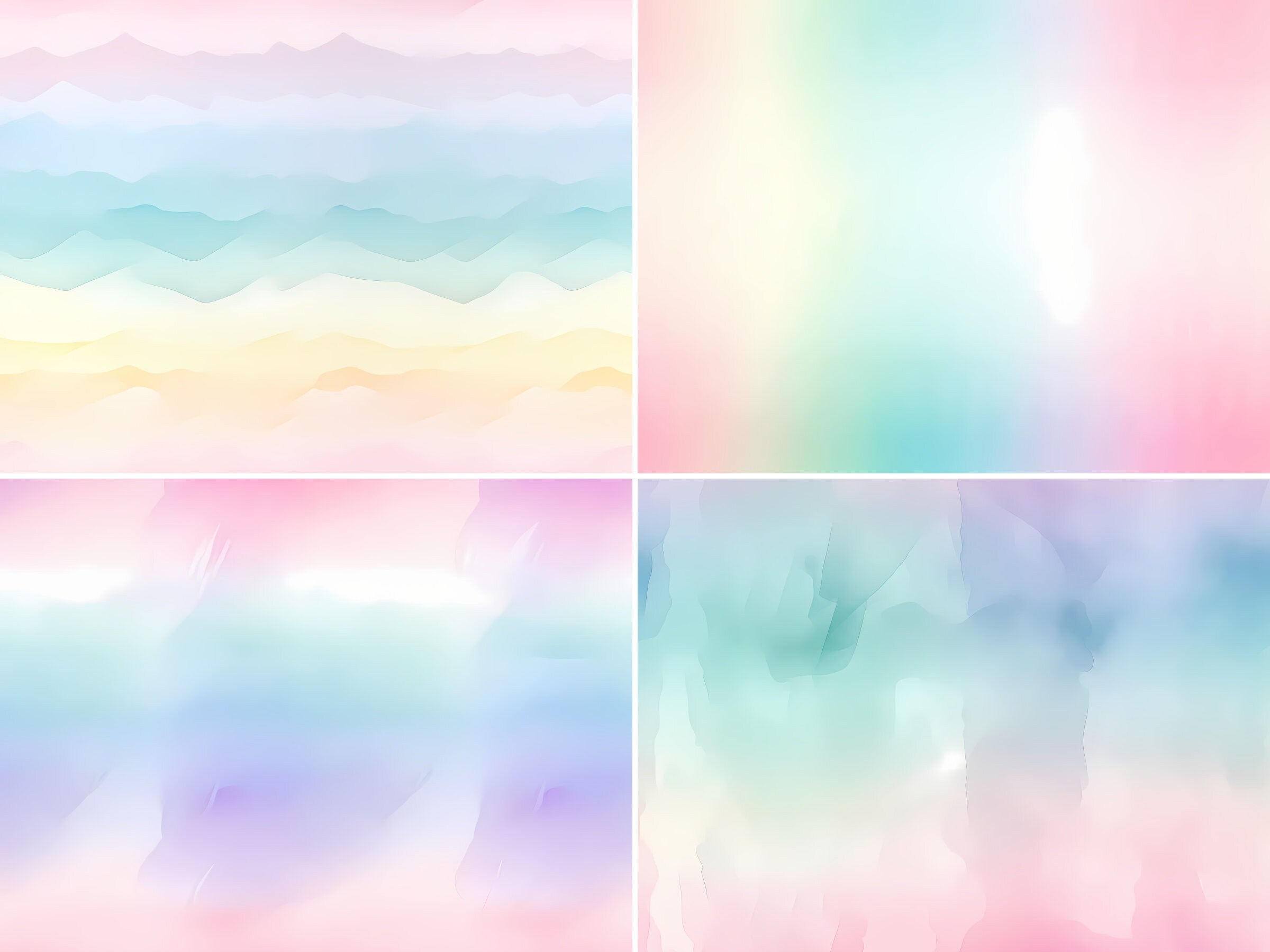 Pastel Rainbow Watercolor Seamless Patterns, Digital Paper, PNG ...
