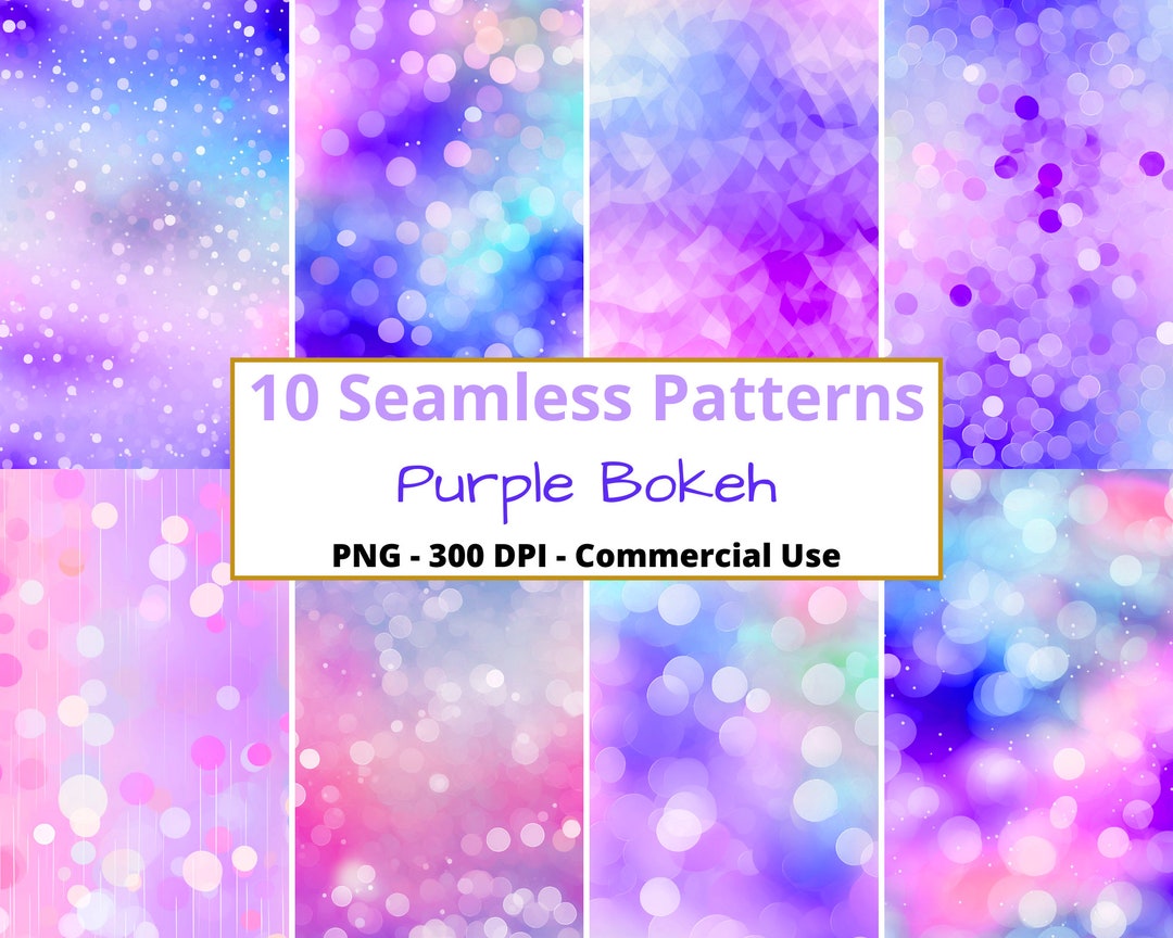 Purple Bokeh Seamless Patterns, Digital Paper, Commercial Use, PNG ...