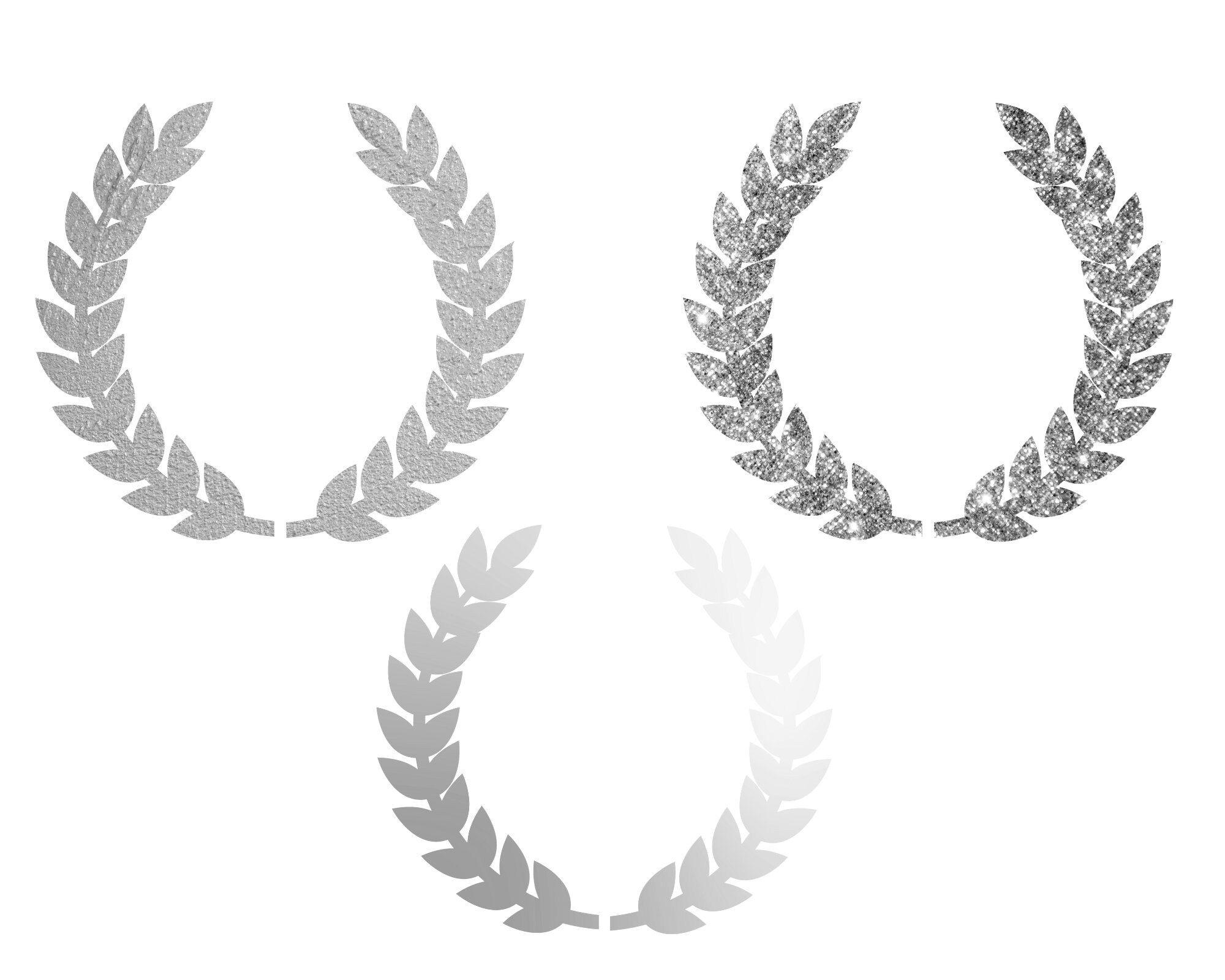 Leaves Glitter Silver Foil PNG Leaves Clipart Christmas Card Leaves ...