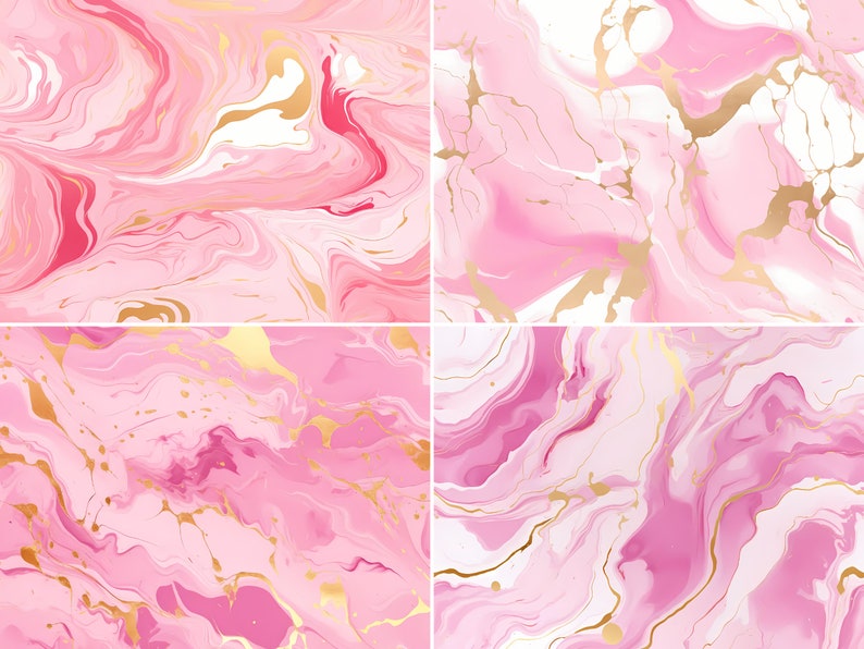 Marble Patterns Pink and Gold Marble Repeating Pattern Seamless Marble ...