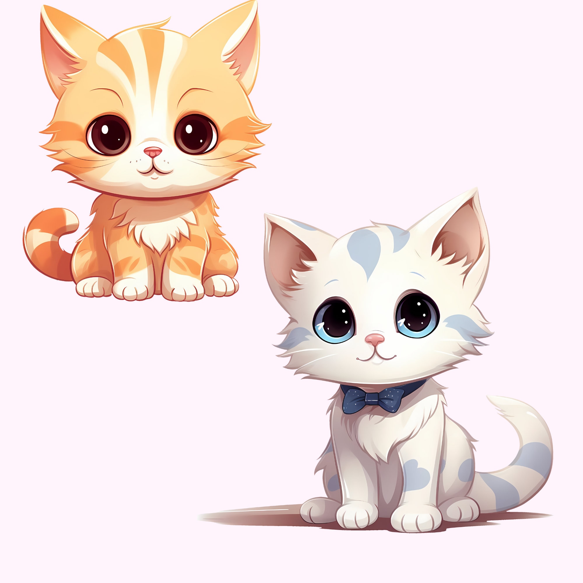 Cute Kittens Clipart Kawaii Cat PNG Kitten Sticker Cat Tshirt Kid T ...