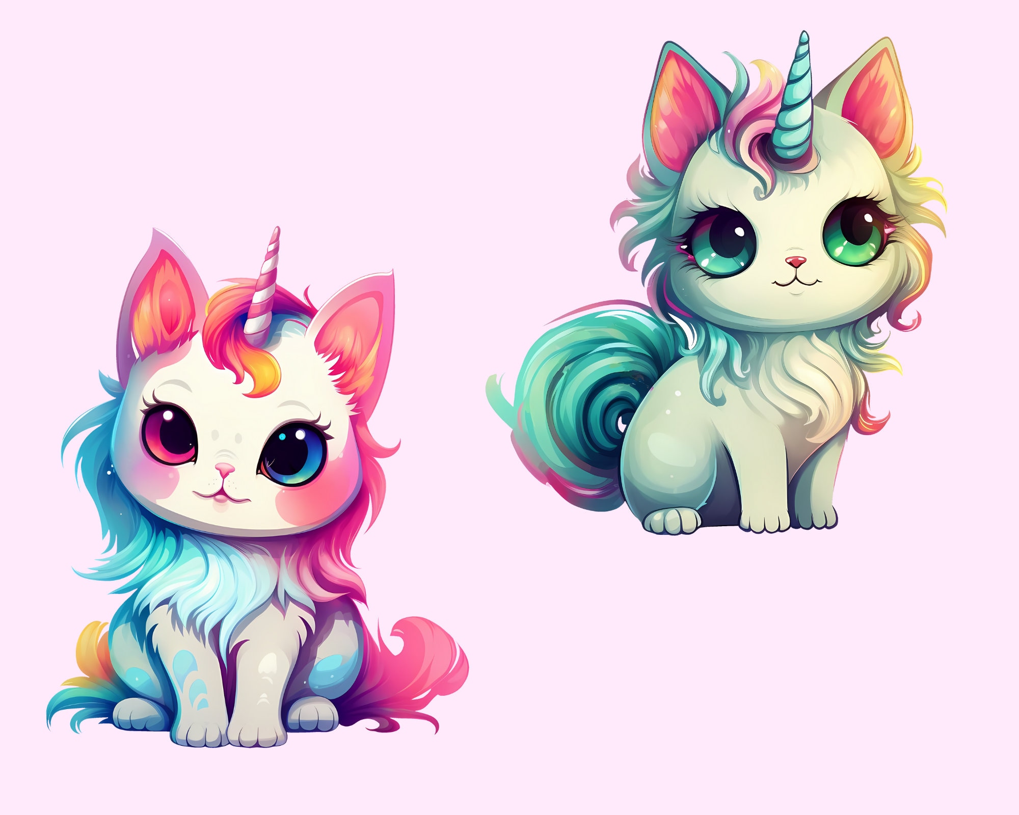 Unicorn Cats Clipart Rainbow Unicorn Kitten Transparent Background PNG ...