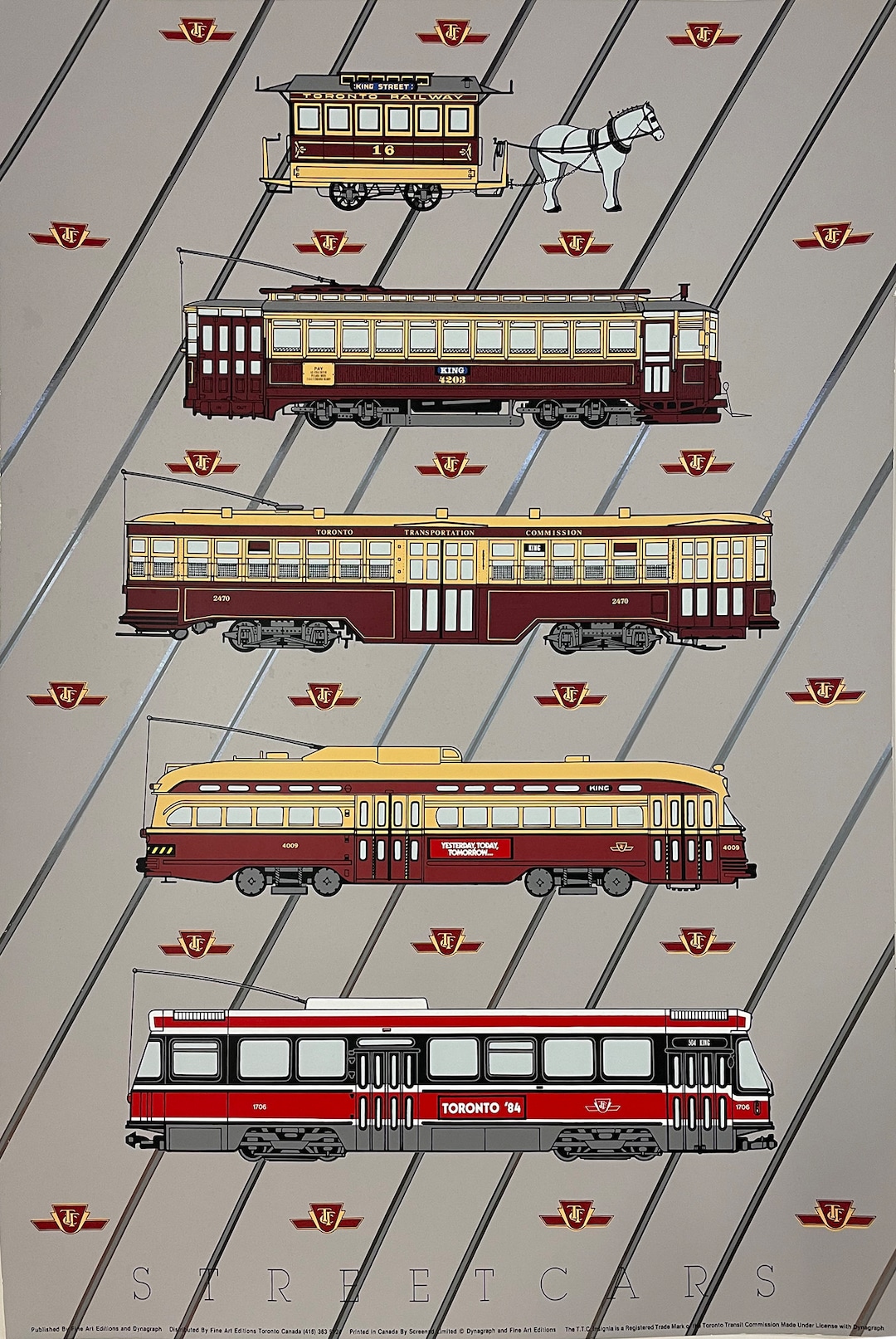 Vintage TTC Streetcars Foil Poster by Fine Art Editions and Dynagraph ...