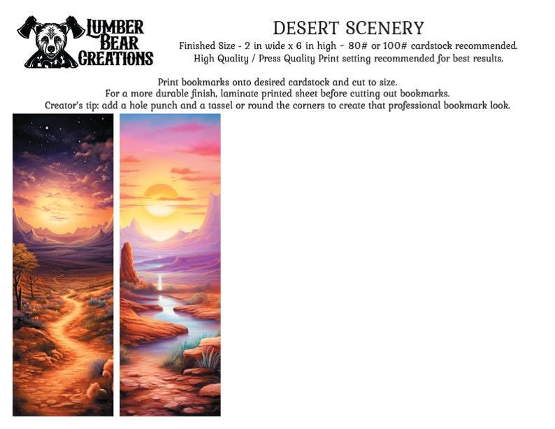 DIY Bookmarks - Desert Scenes - Digital Download - Etsy