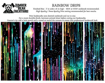 DIY Bookmarks Rainbow Patterns Digital Download - Etsy