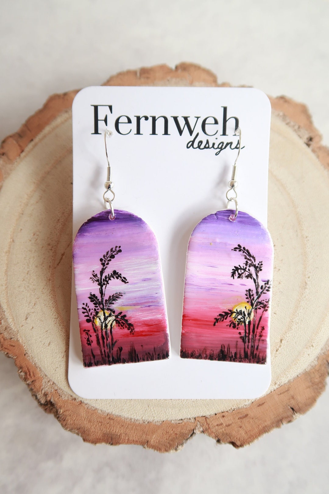 Sunset Sky / Silhouette Landscape / Sunset Sky / Clay - Etsy