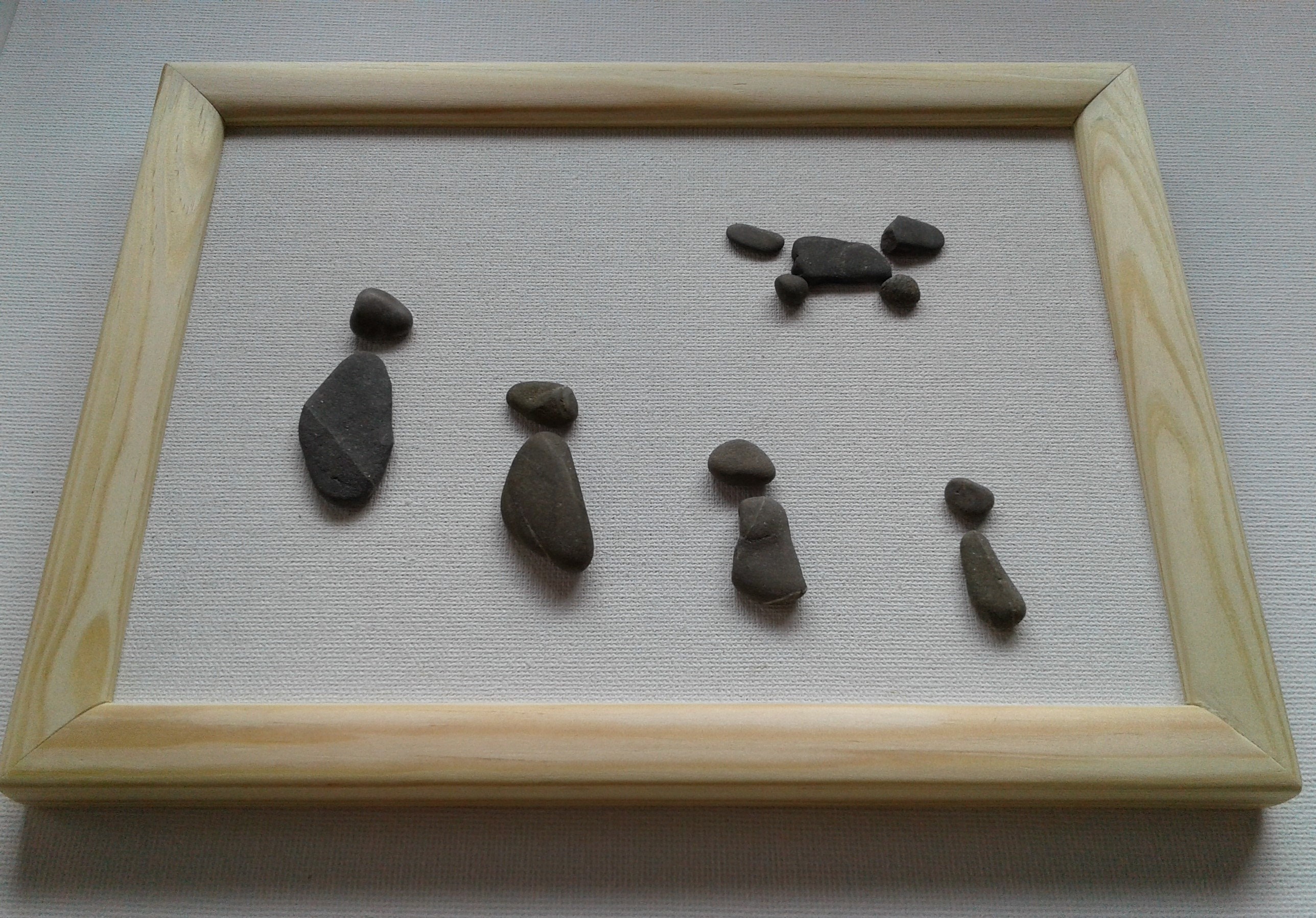 Pebble Art Family of 4,pebble Art Dog,pebble Art Pets,stone Family ...