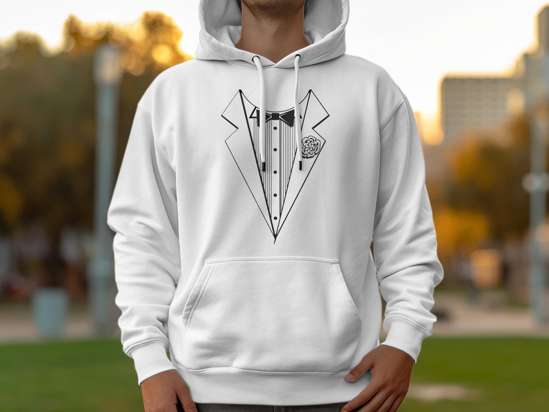 Tuxedo Hoodie, Dressed for the Occasion Hoodie, Funny Tuxedo Hoodie ...