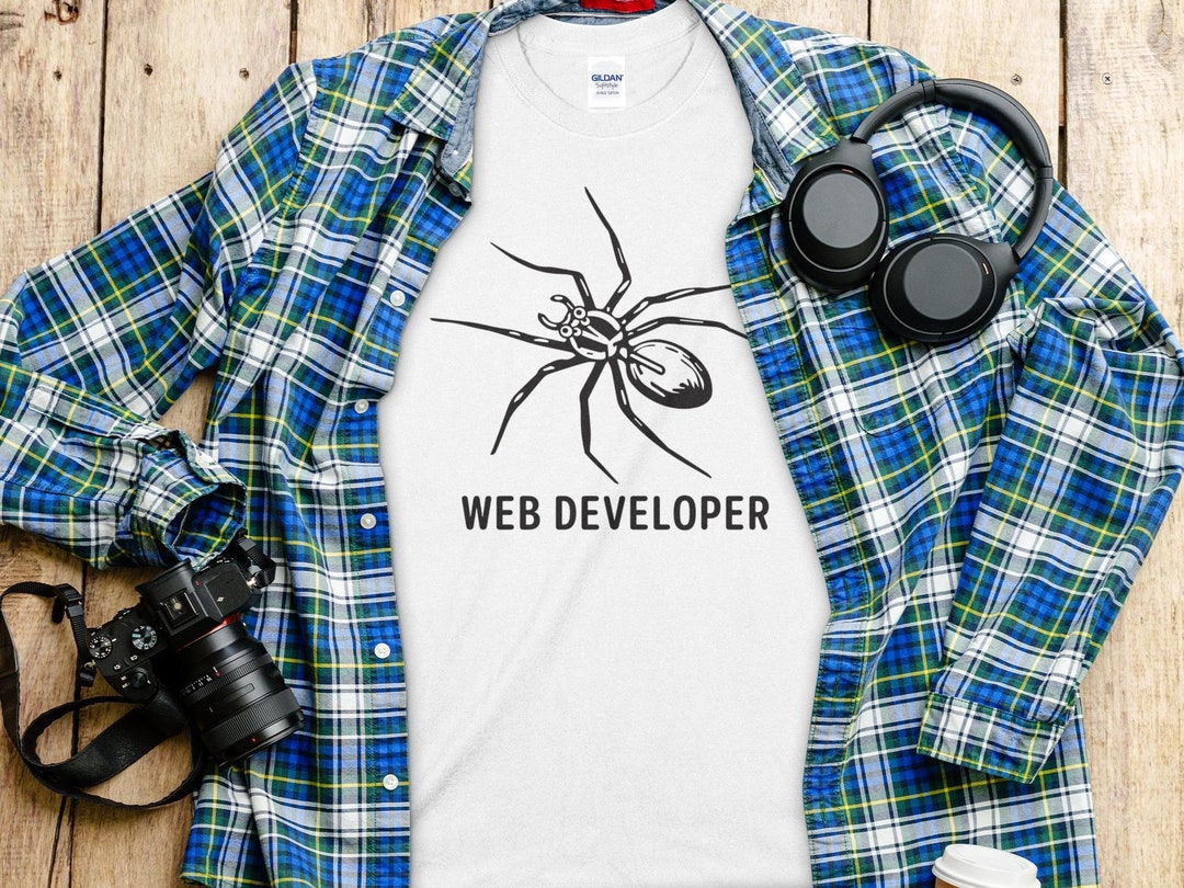 Web Developer T-shirt, Funny Web Developer Spider Shirt, Sarcastic Programming T-shirt, Computer ...