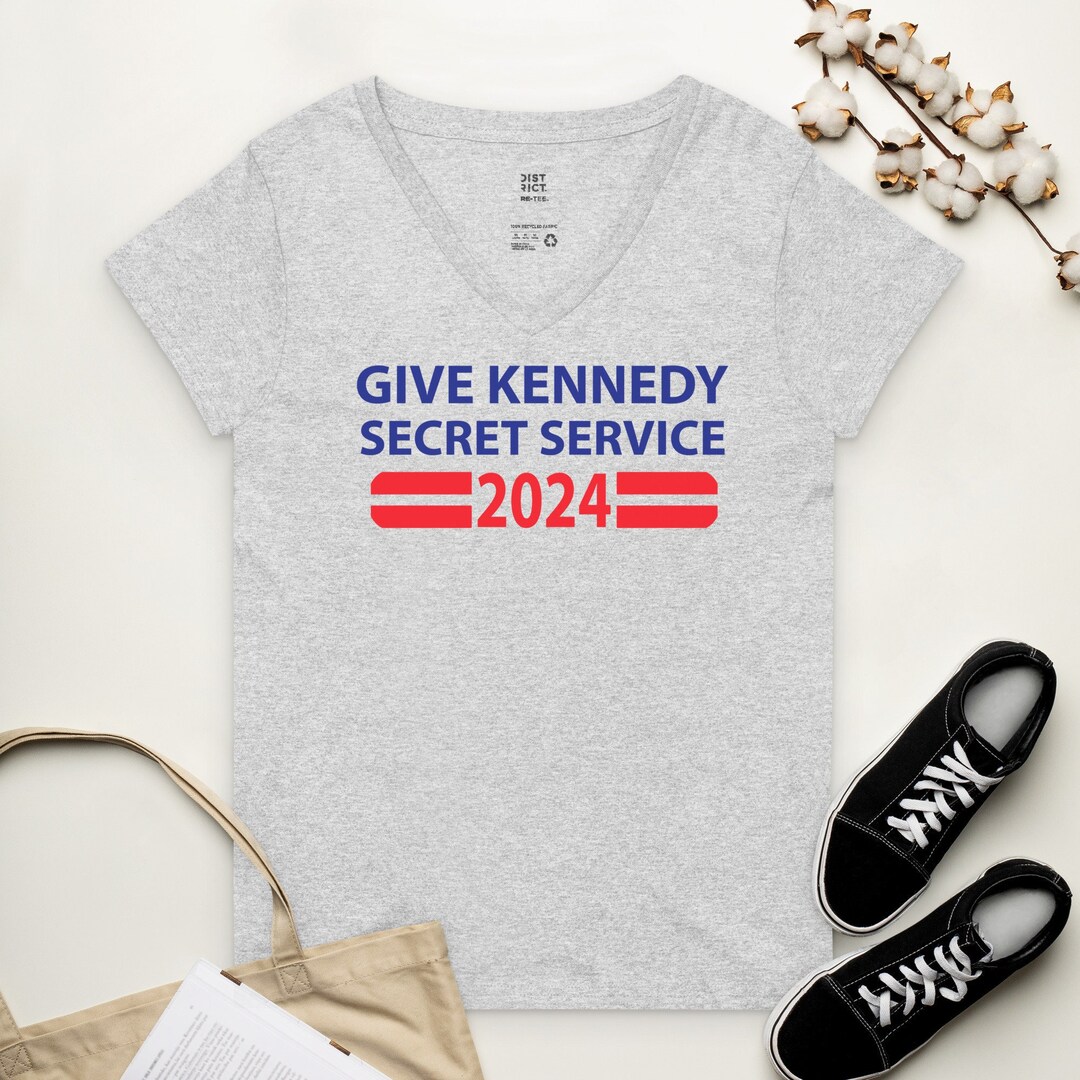 Womens Eco-friendly Give Kennedy Secret Service V-neck T-shirt, Kennedy ...