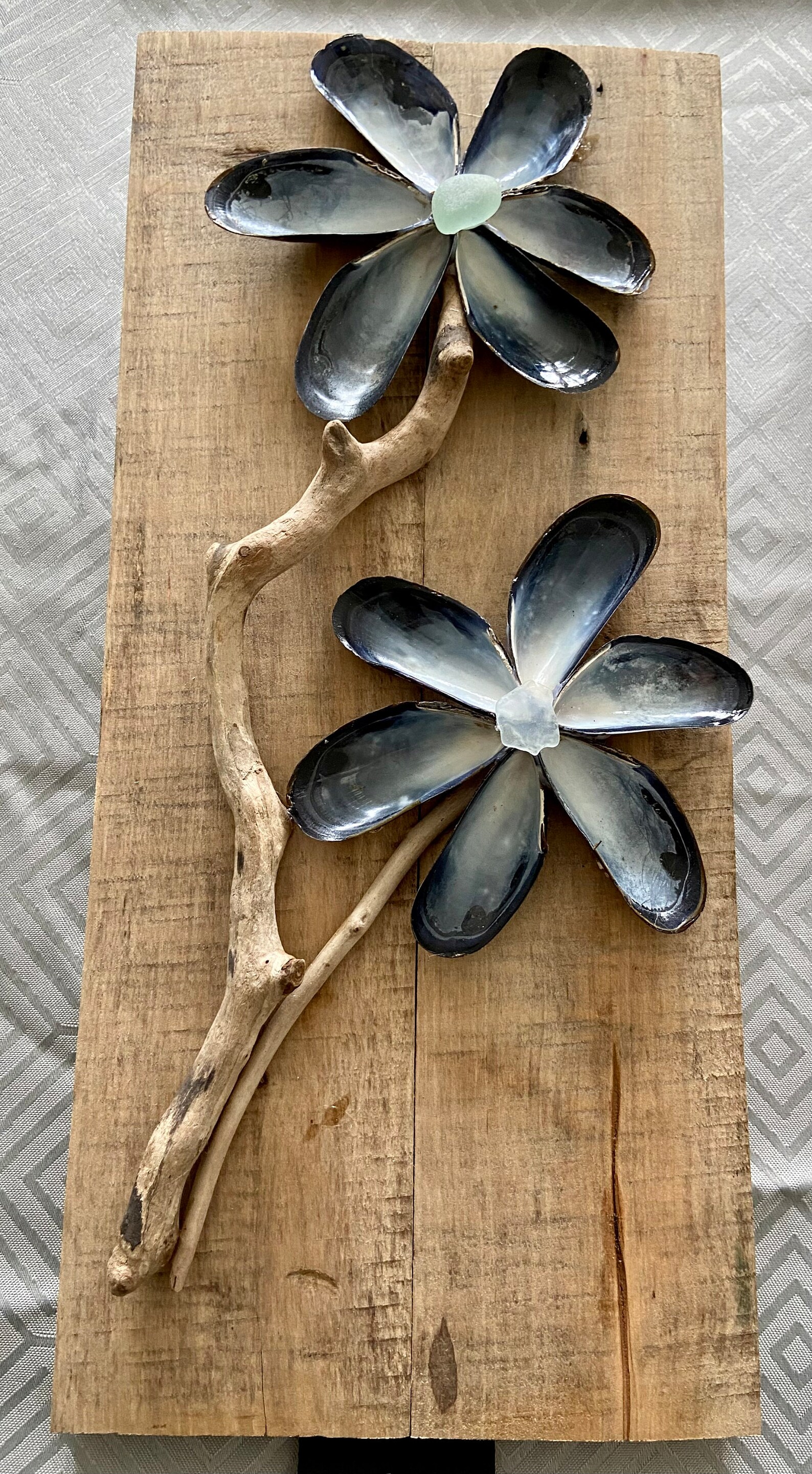 Bespoke Double Flower Shell Flower Plaque - Etsy
