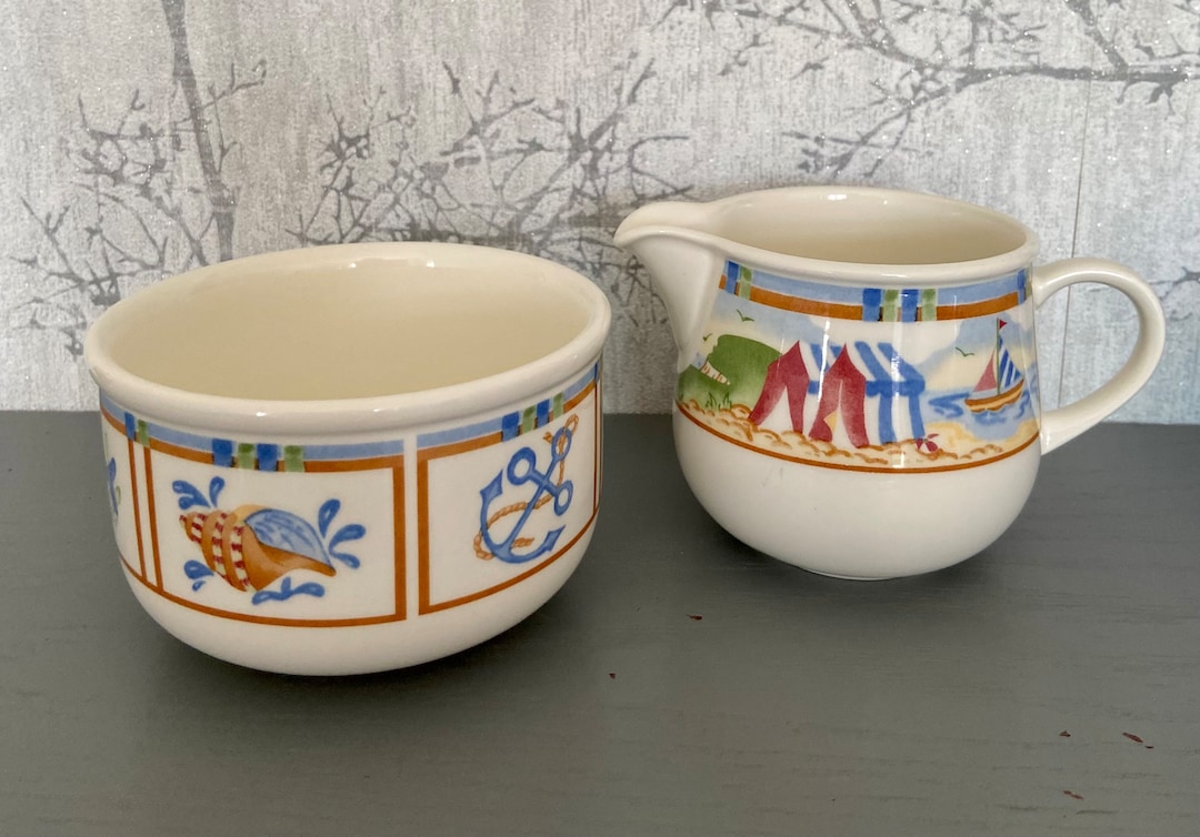 Vintage Jug and Bowl With Beach Theme - Etsy