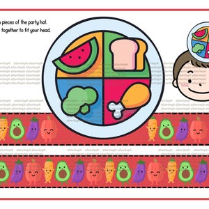 Printable Nutrition Month Hats for Kids | Healthy Food Crown Craft ...