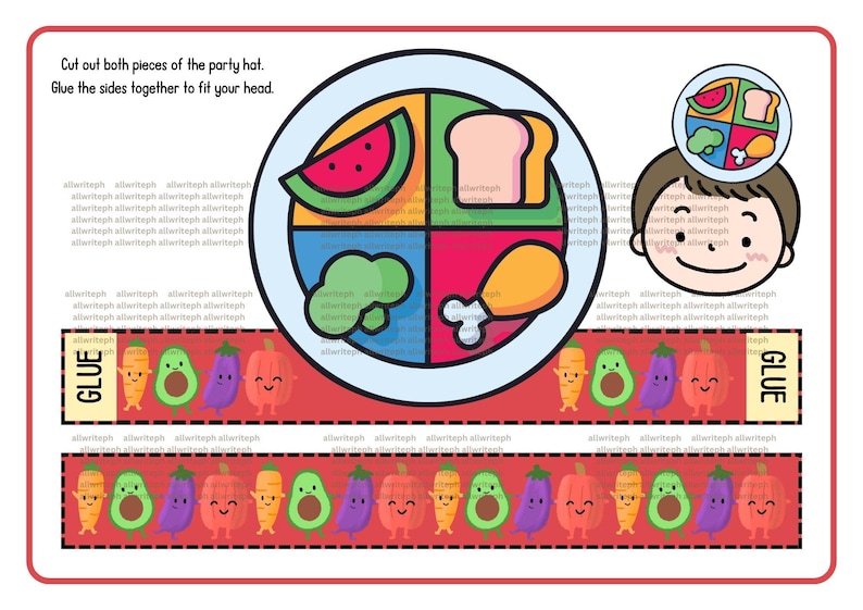 Printable Nutrition Month Hats for Kids | Healthy Food Crown Craft ...