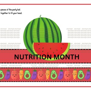 Printable Nutrition Month Hats for Kids | Healthy Food Crown Craft ...
