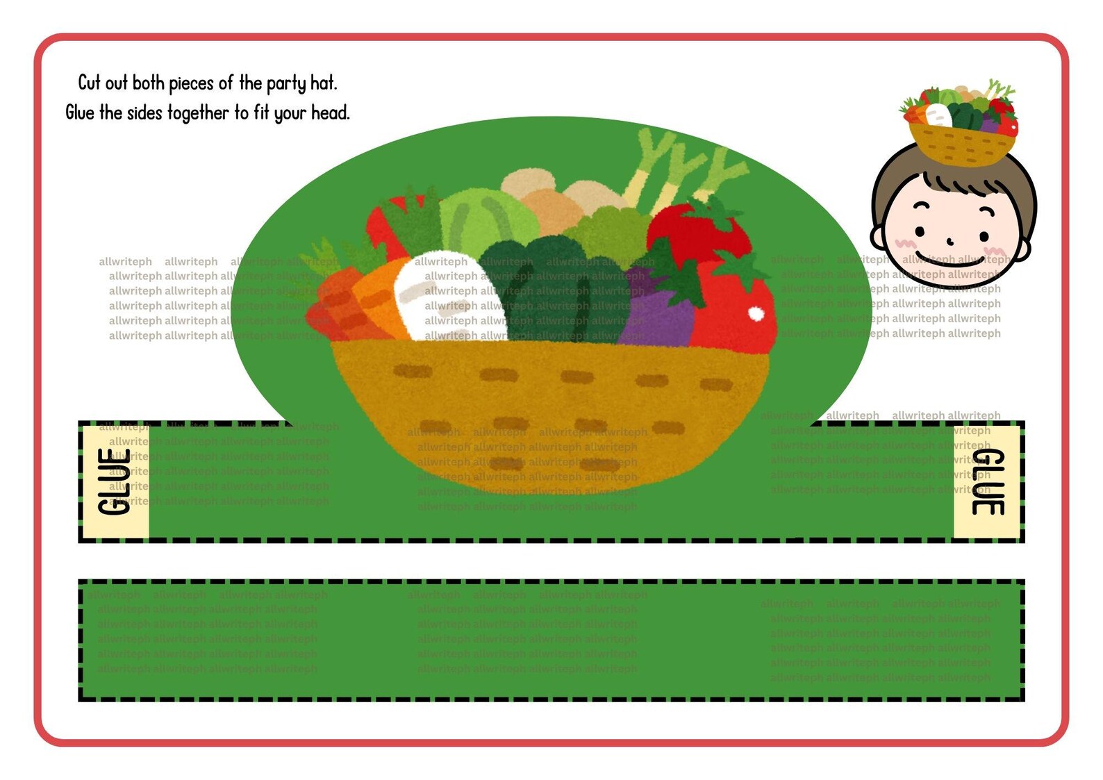 Printable Nutrition Month Hats for Kids | Healthy Food Crown Craft ...
