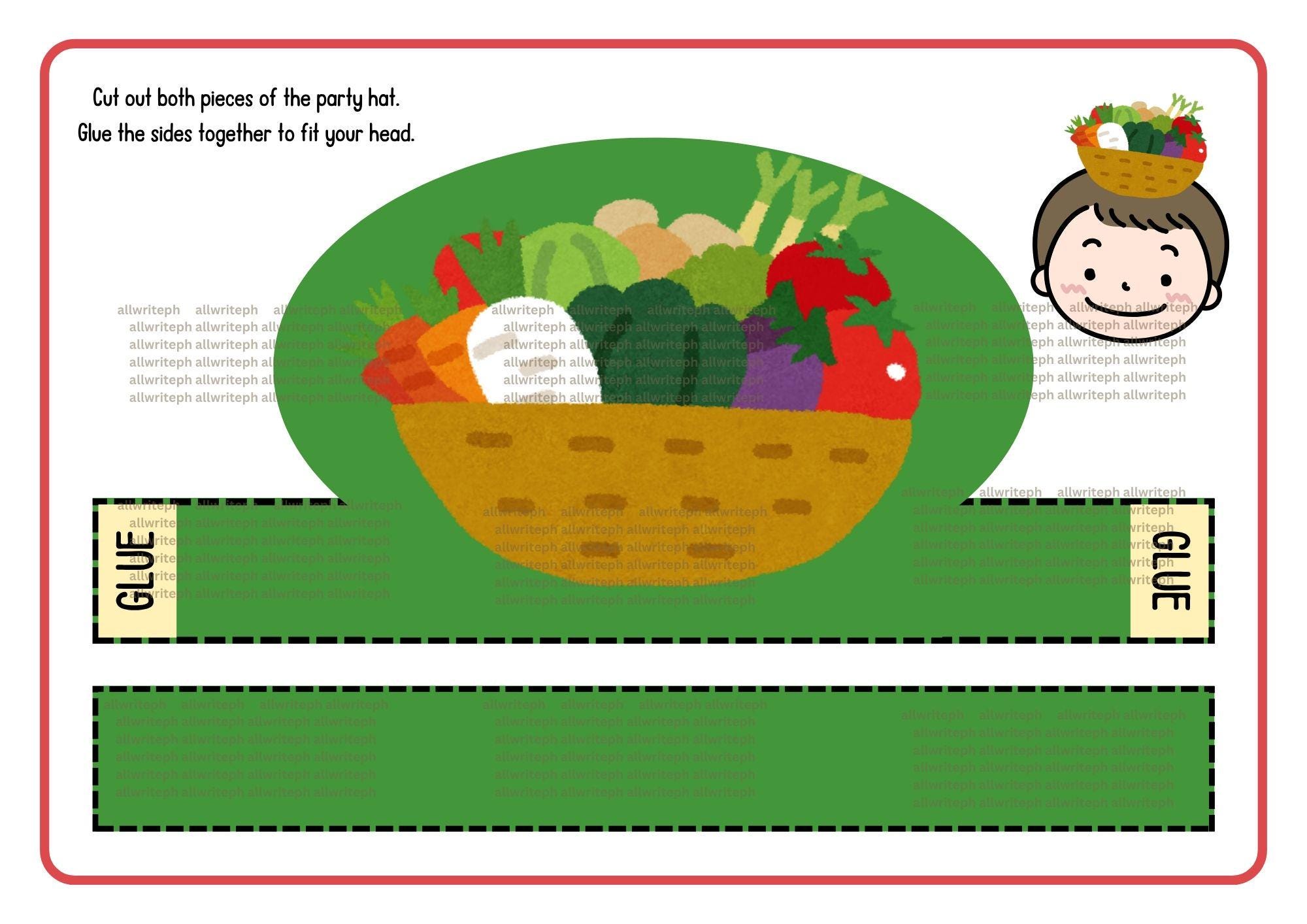 Printable Nutrition Month Hats for Kids | Healthy Food Crown Craft ...