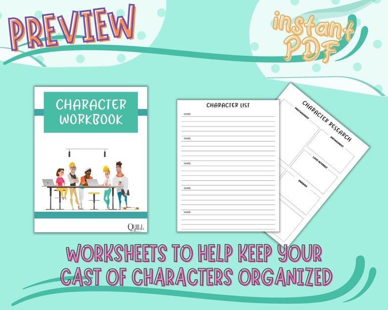 Character Workbook | Character Profile and Worksheets | Writing Guide ...
