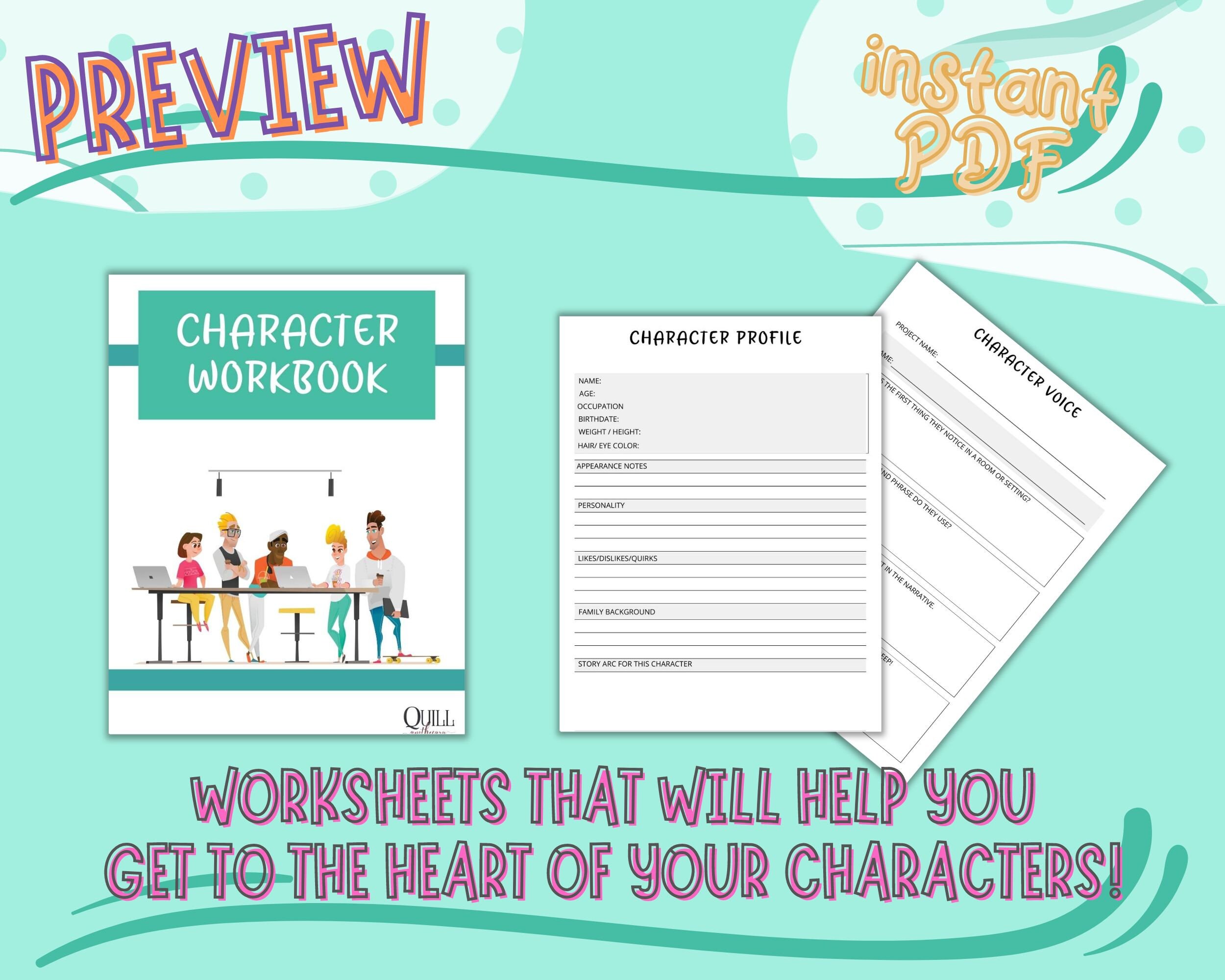 Character Workbook | Character Profile and Worksheets | Writing Guide ...