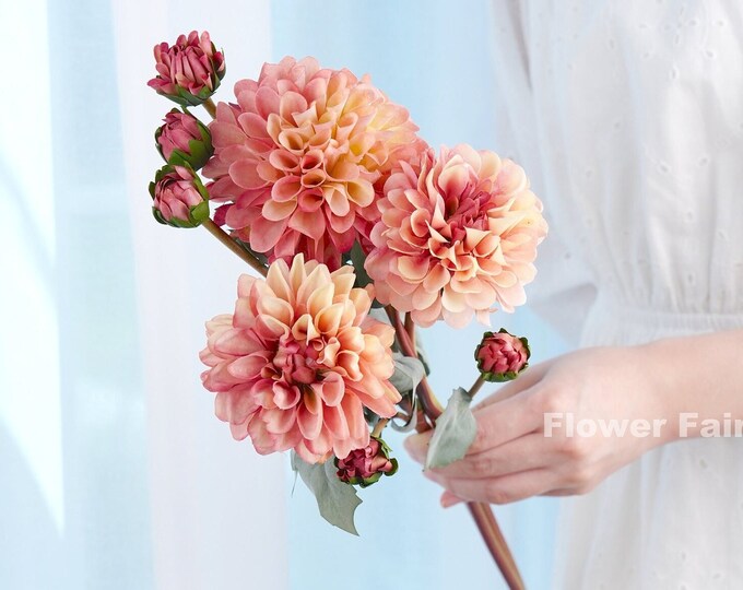 3 Stems Dahlia Bouquet | High Quality Artificial Flower | DIY Floral ...