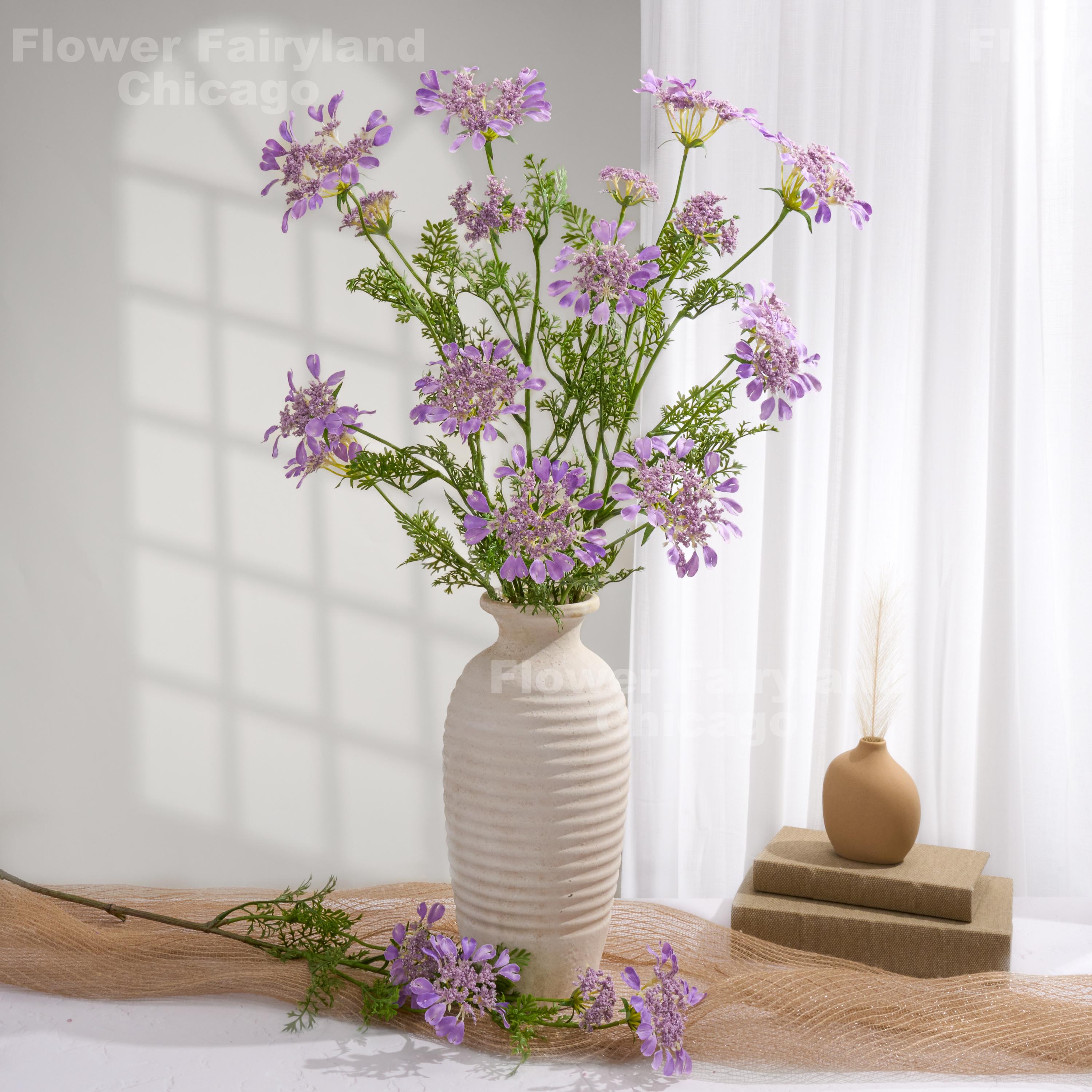 38" Faux Orlaya Lace Flower Branch - Artificial Flower - Lavender - Etsy