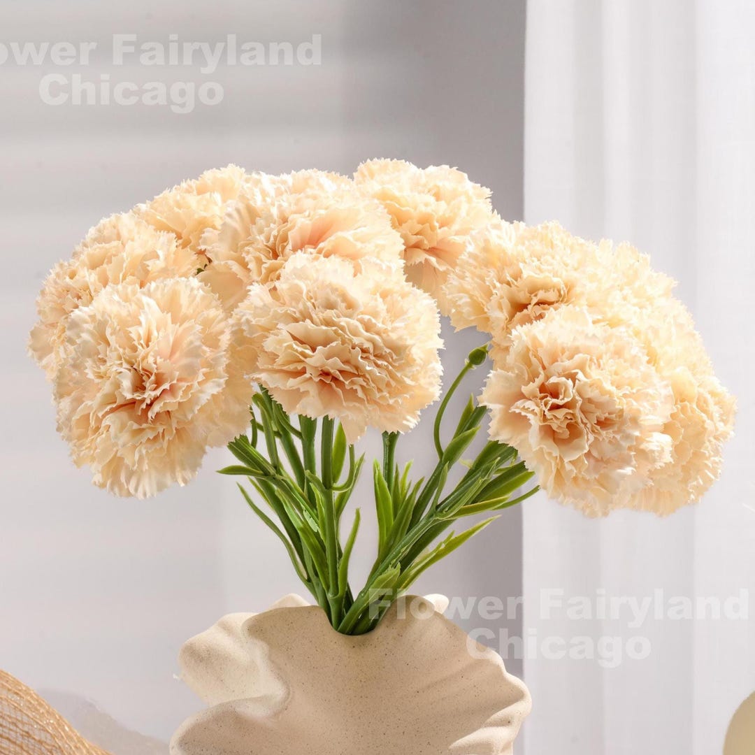 Faux Carnation Stem - Artificial Flower - Champagne - Etsy