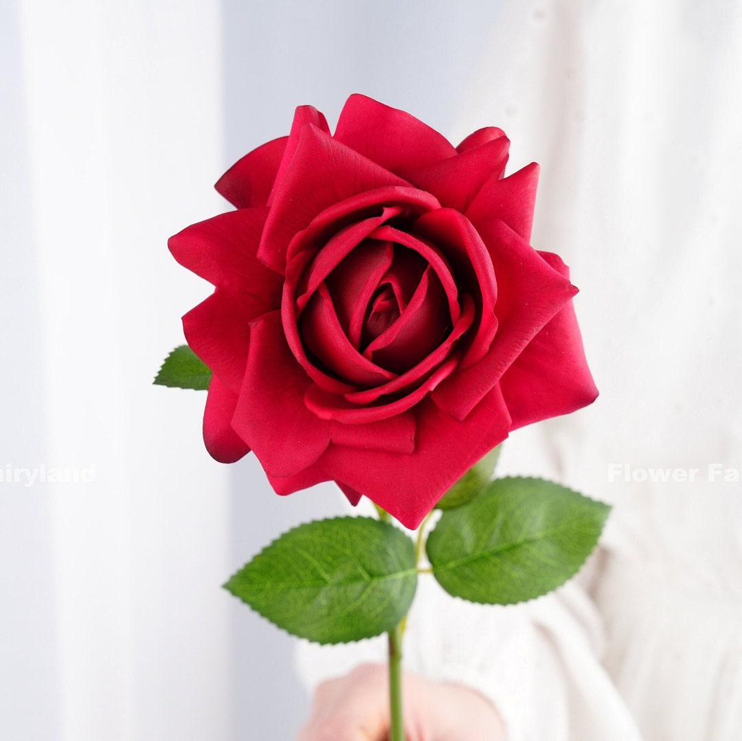 30 Huge Real Touch Latex Rose High Quality Artificial Flower ...